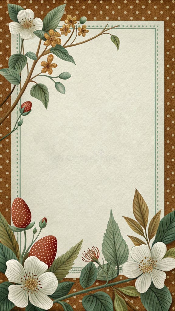 Polka Dot and Pattern Border with Paper Texture and Rustic Woods ...