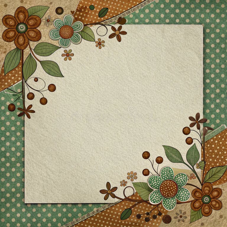 Polka Dot and Pattern Border with Paper Texture and Rustic Woods ...