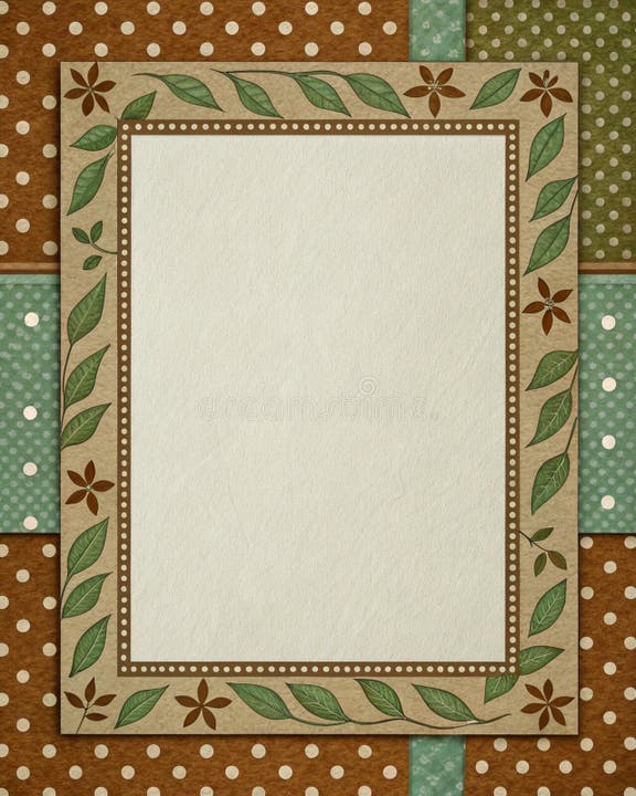 Polka Dot and Pattern Border with Paper Texture and Rustic Woods ...