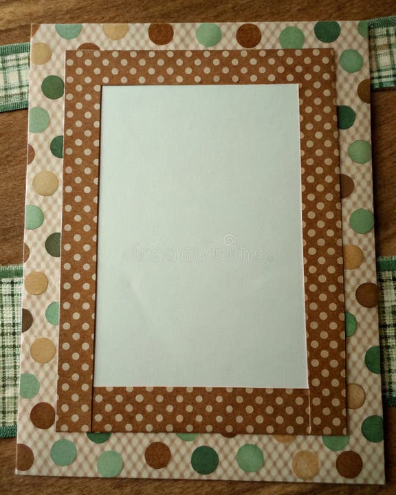 Polka Dot and Pattern Border with Paper Texture and Rustic Woods ...