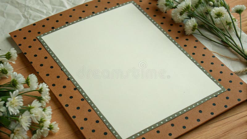 Polka Dot and Pattern Border with Paper Texture and Rustic Woods ...