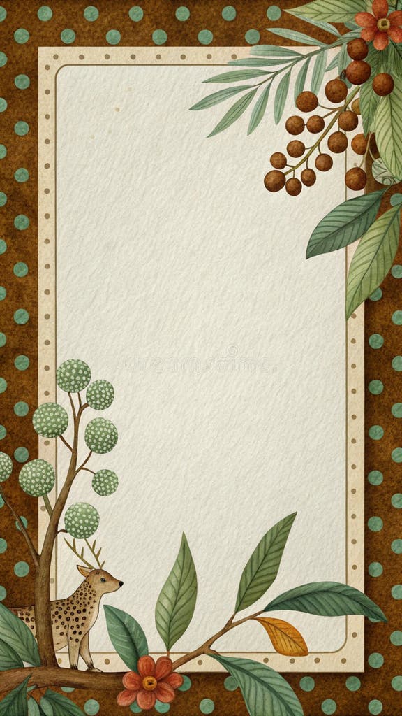 Polka Dot and Pattern Border with Paper Texture and Rustic Woods ...