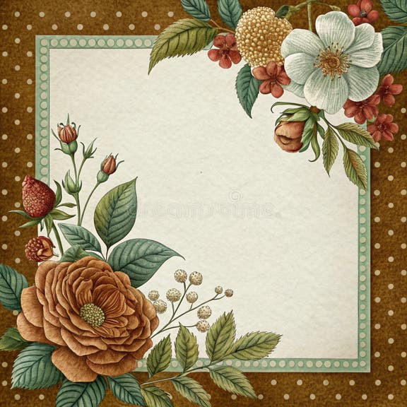 Polka Dot and Pattern Border with Paper Texture and Rustic Woods ...