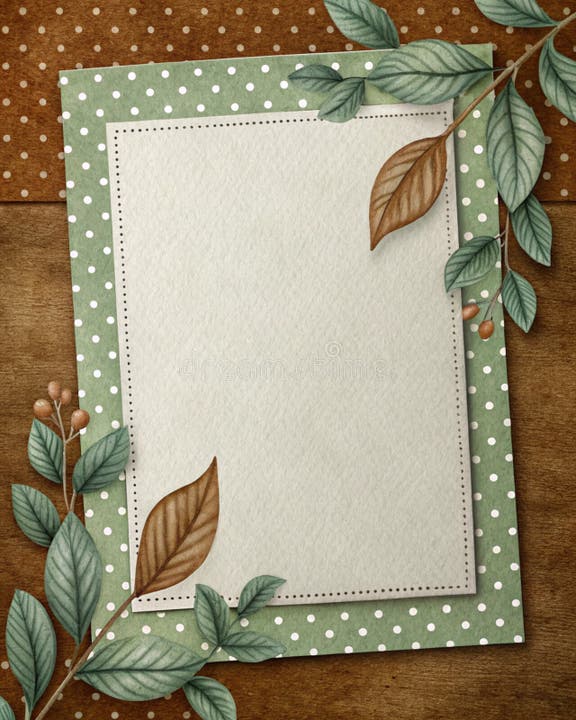 Polka Dot and Pattern Border with Paper Texture and Rustic Woods ...