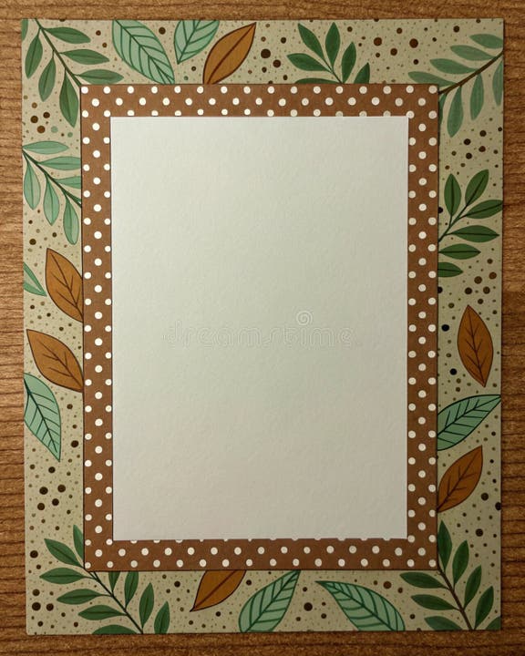 Polka Dot and Pattern Border with Paper Texture and Rustic Woods ...