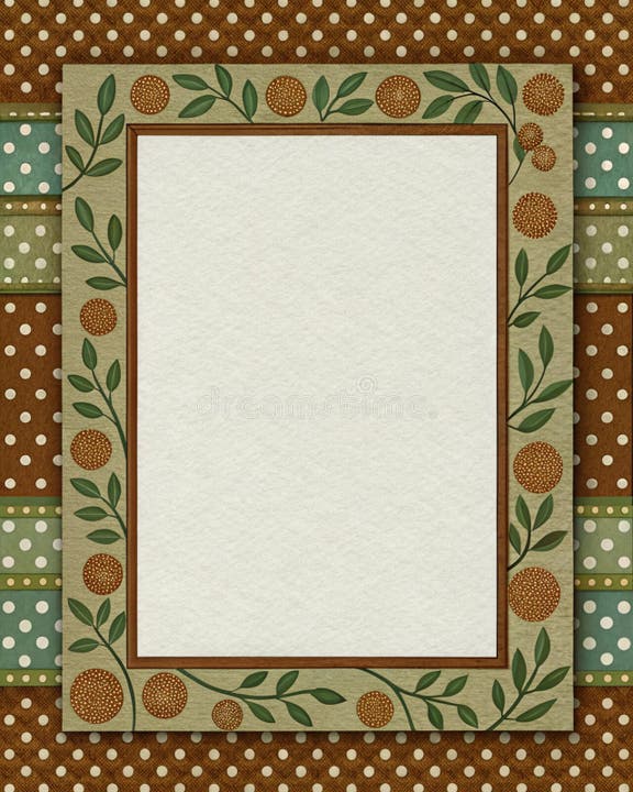 Polka Dot and Pattern Border with Paper Texture and Rustic Woods ...