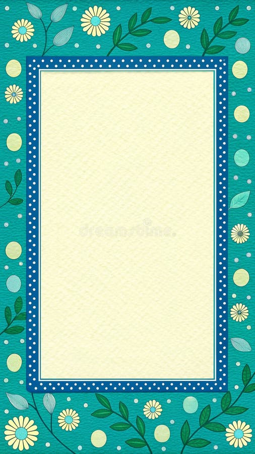 Polka Dot and Pattern Border with Paper Texture and Tropical Ocean ...
