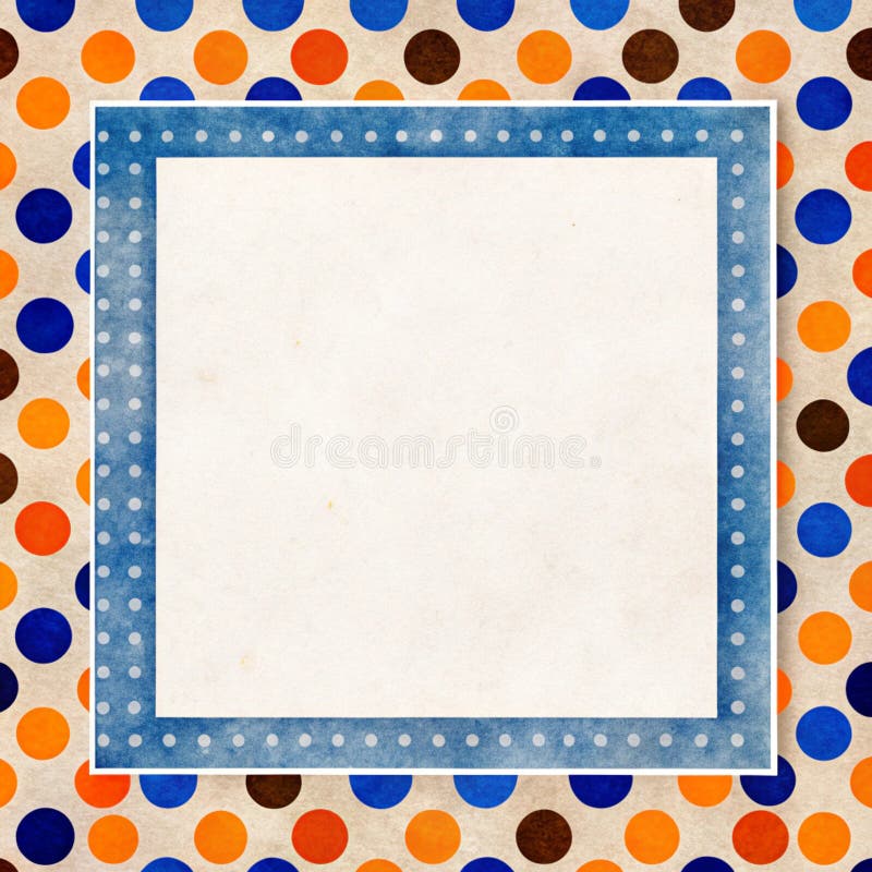 Polka Dot and Pattern Border with Paper Texture and Urban Sunset ...