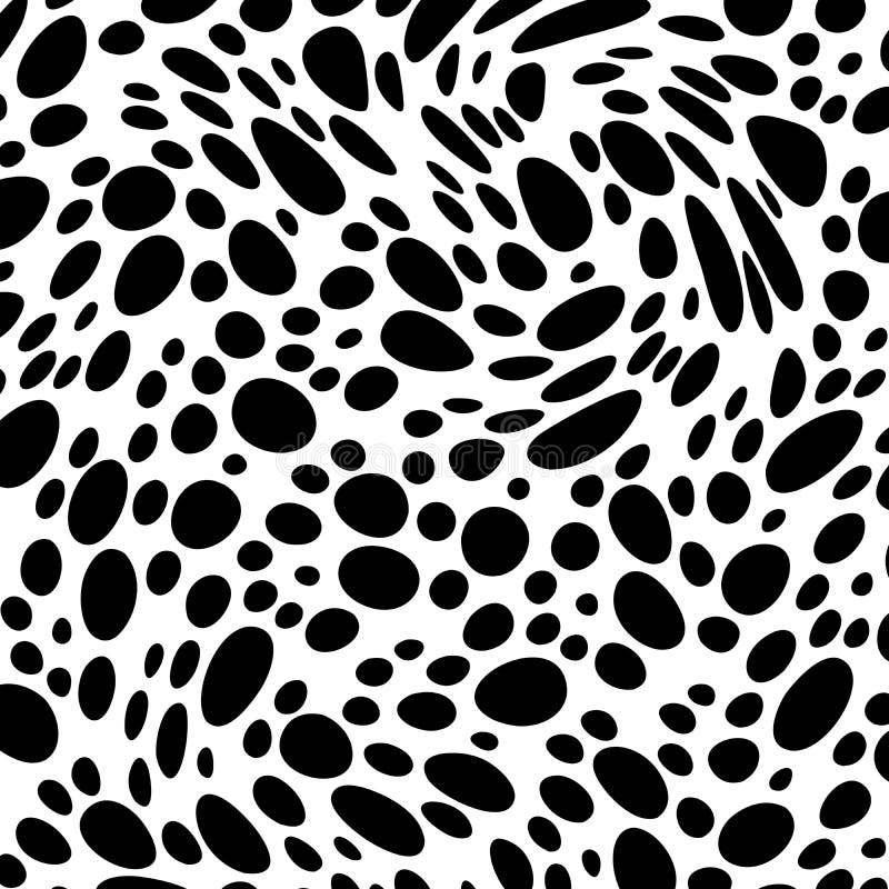 Small and Big Black Curve Polka Dots, White Background, Seamless ...