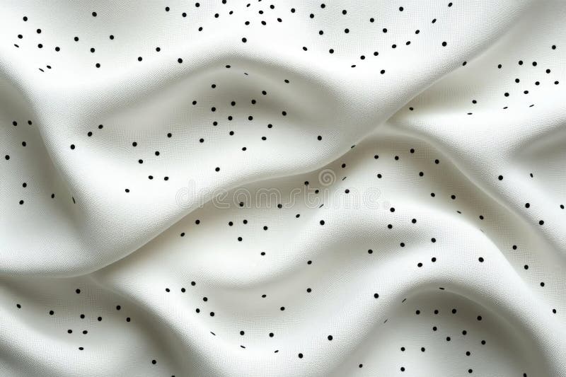 Polka Dot Pattern on White Fabric Creates Smooth, Elegant Textile and ...