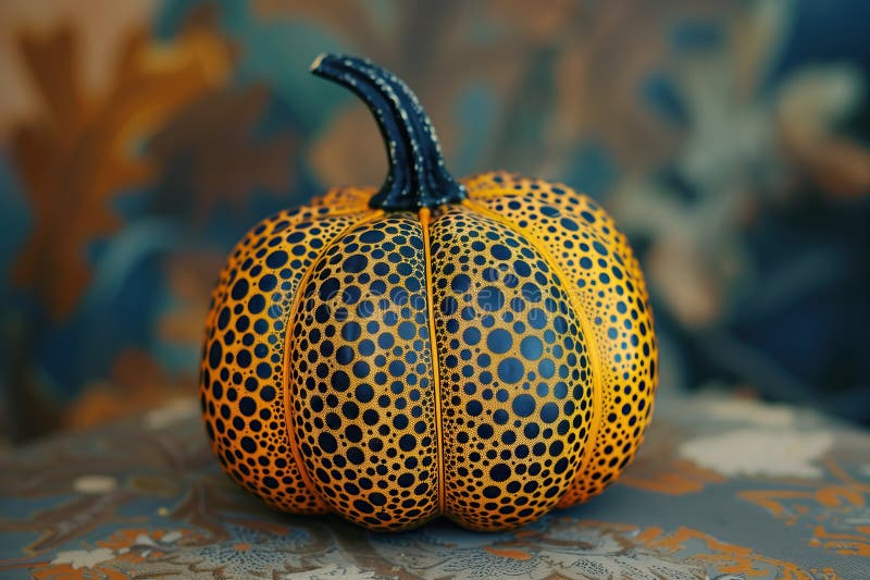 Polka Dot Halloween Fall Pumpkins on Decorative Table Japanese Style ...