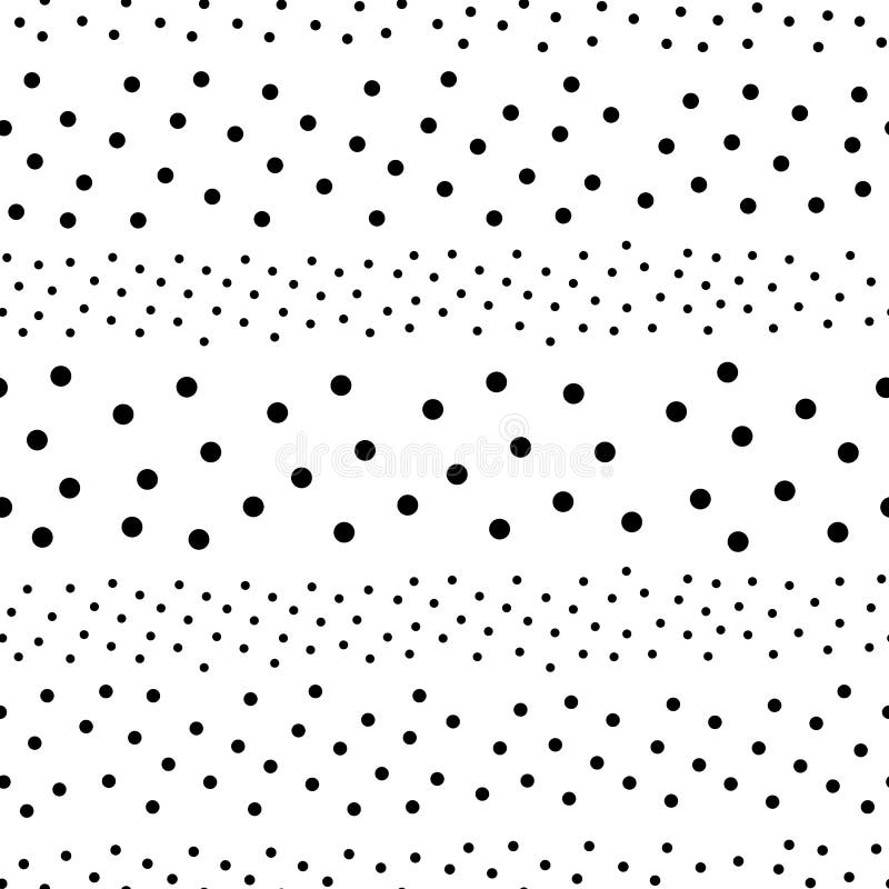 Polka Dot Rows Vector Monochrome Seamless Pattern, Black Circles Stock ...
