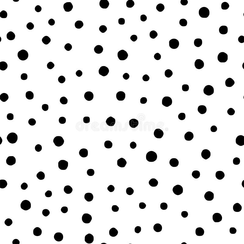 Polka Dot Seamless Pattern in Hand Draw Style. Vector Spot Texture with ...