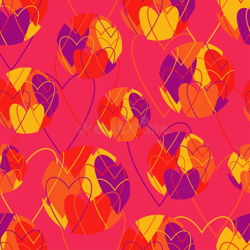 Polka Dot Seamless Pattern. Heart Texture Stock Illustration ...