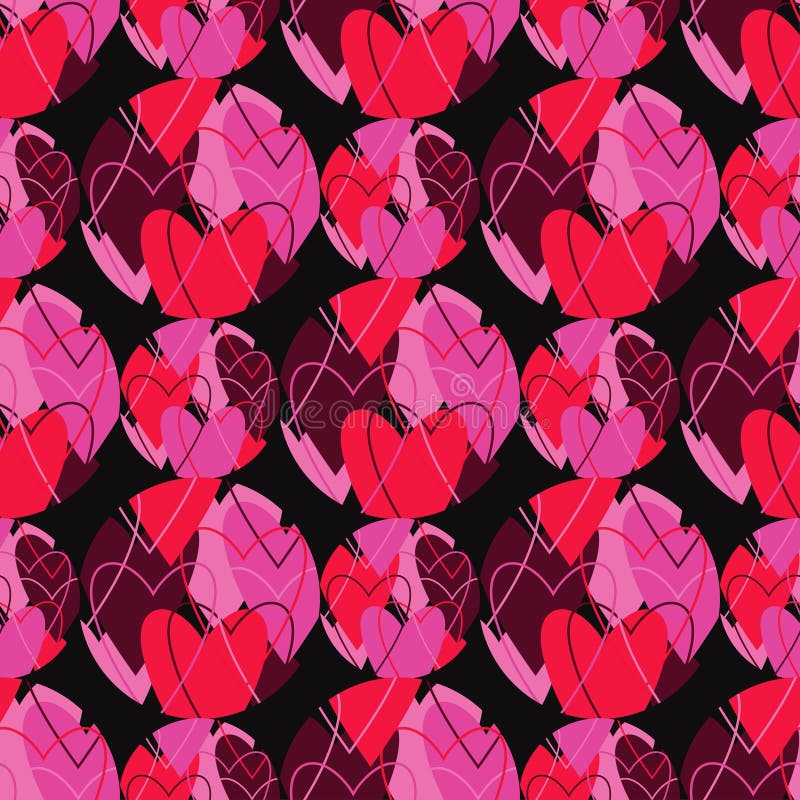 Polka Dot Seamless Pattern. Heart Texture. Stock Illustration ...