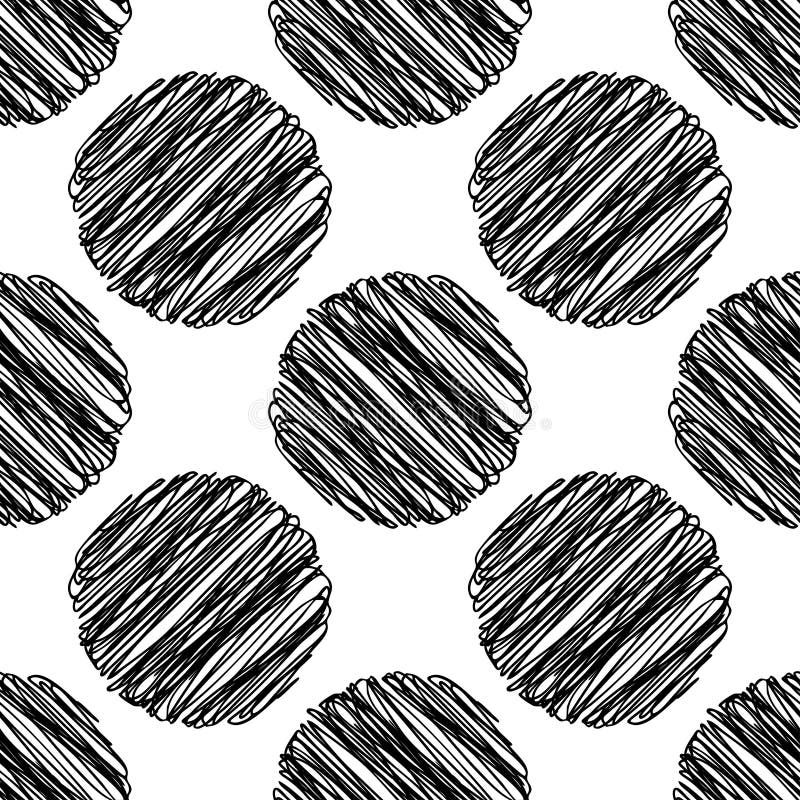 Polka Dot Seamless Pattern. Scribble Texture Stock Illustration - Illustration of circle ...