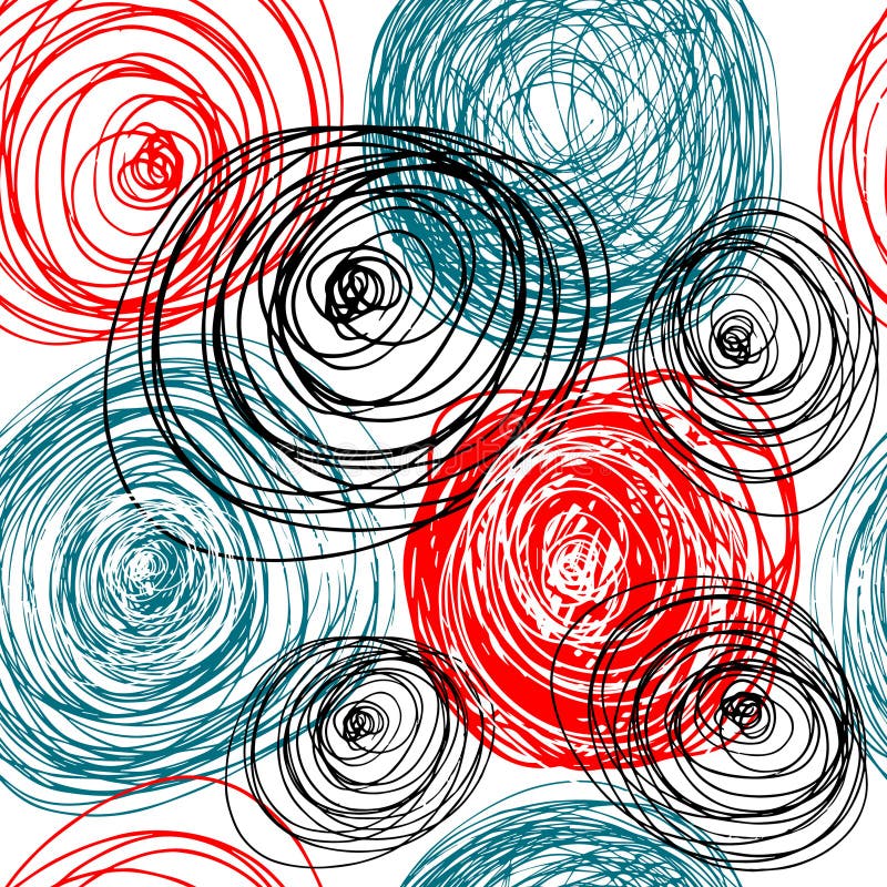 Polka Dot Seamless Pattern. Scribble Texture. Textile Rapport. Seamless Pattern of Circles with ...