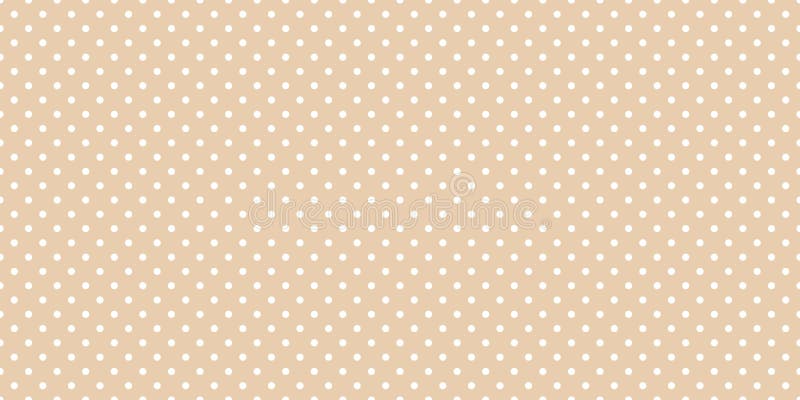 Polka Dot Seamless Pattern. White Dots on Beige Repeated Background ...