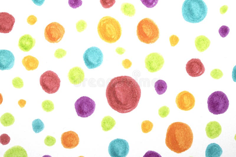 Polka Dot Spotty Circle Spots in Childlike Felt Tip Pen Rainbow ...