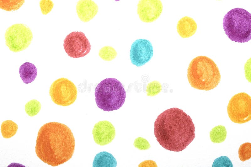 Polka Dot Spotty Circle Spots in Childlike Felt Tip Pen Rainbow ...