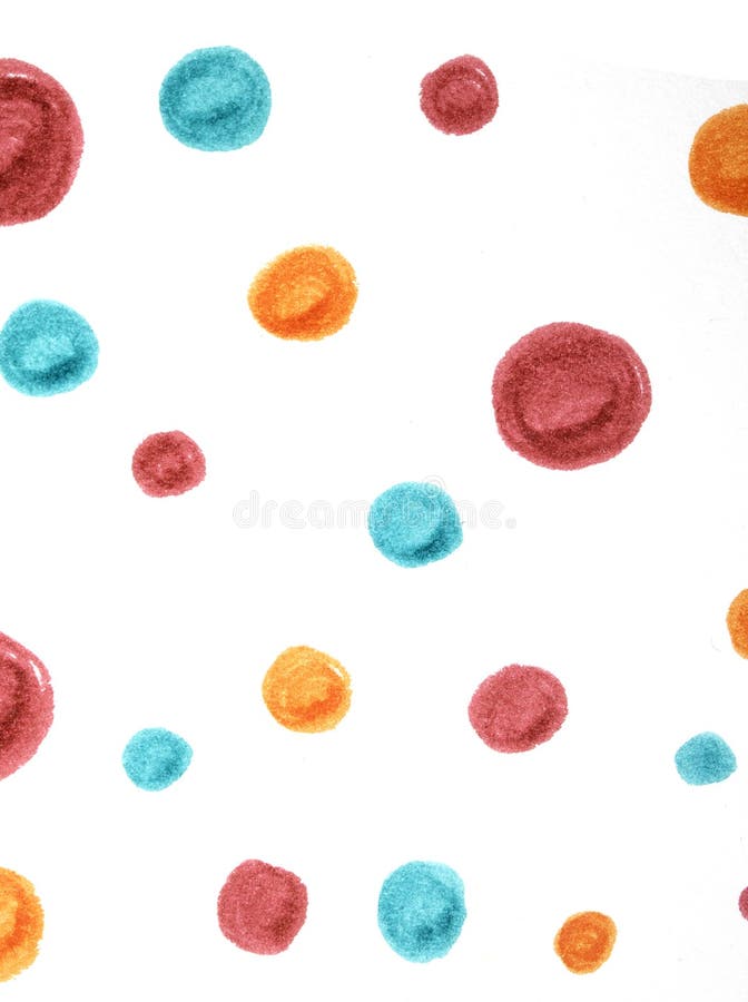 Polka Dot Spotty Circle Spots in Childlike Felt Tip Pen Rainbow ...