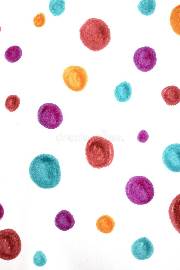 Polka Dot Spotty Circle Spots in Childlike Felt Tip Pen Rainbow ...