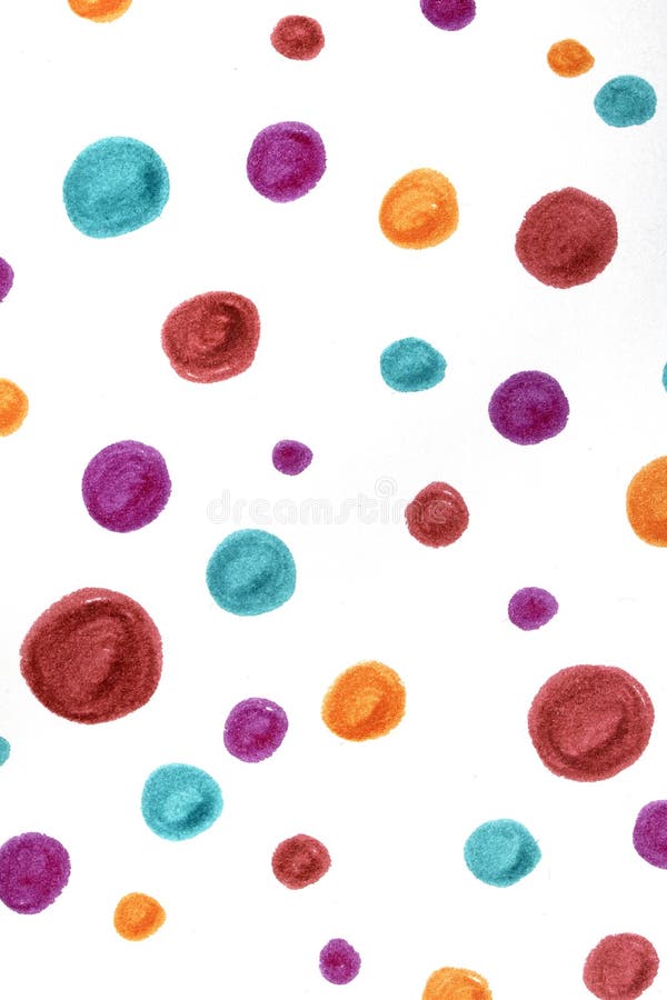 Polka Dot Spotty Circle Spots in Childlike Felt Tip Pen Rainbow ...