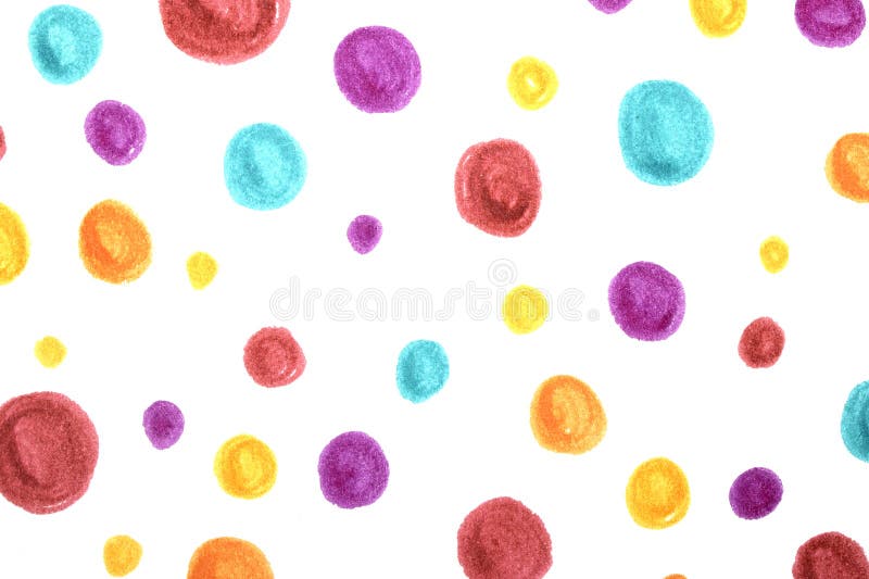 Polka Dot Spotty Circle Spots in Childlike Felt Tip Pen Rainbow ...