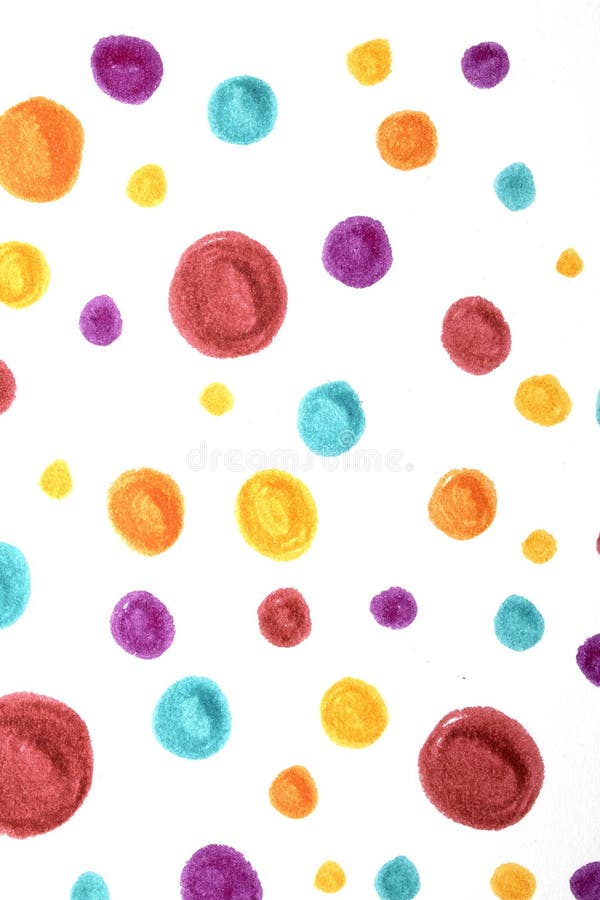 Polka Dot Spotty Circle Spots in Childlike Felt Tip Pen Rainbow ...