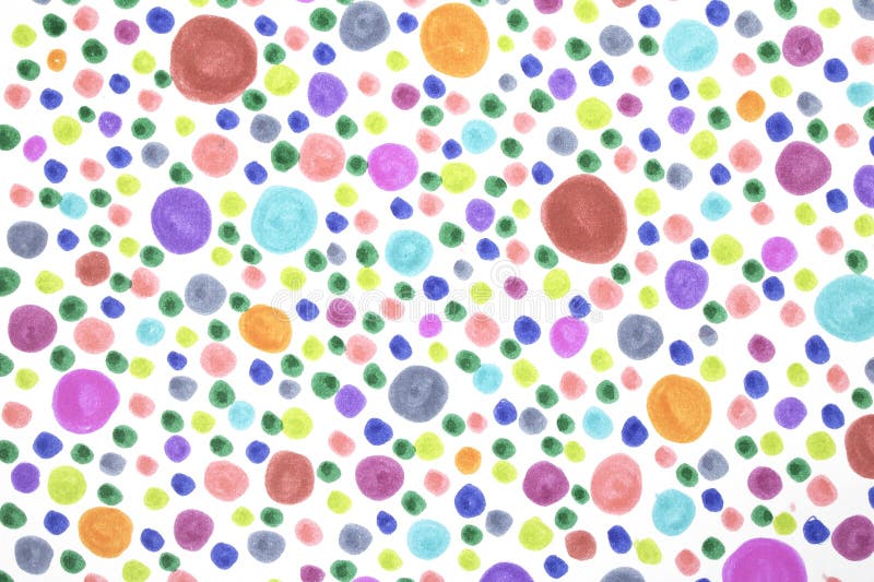 Polka Dot Spotty Circle Spots in Childrens Felt Tip Pen Rainbow ...