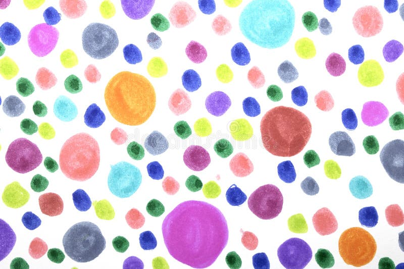 Polka Dot Spotty Circle Spots in Childrens Felt Tip Pen Rainbow ...