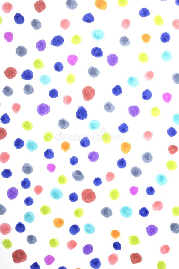 Polka Dot Spotty Circle Spots in Childrens Felt Tip Pen Rainbow ...