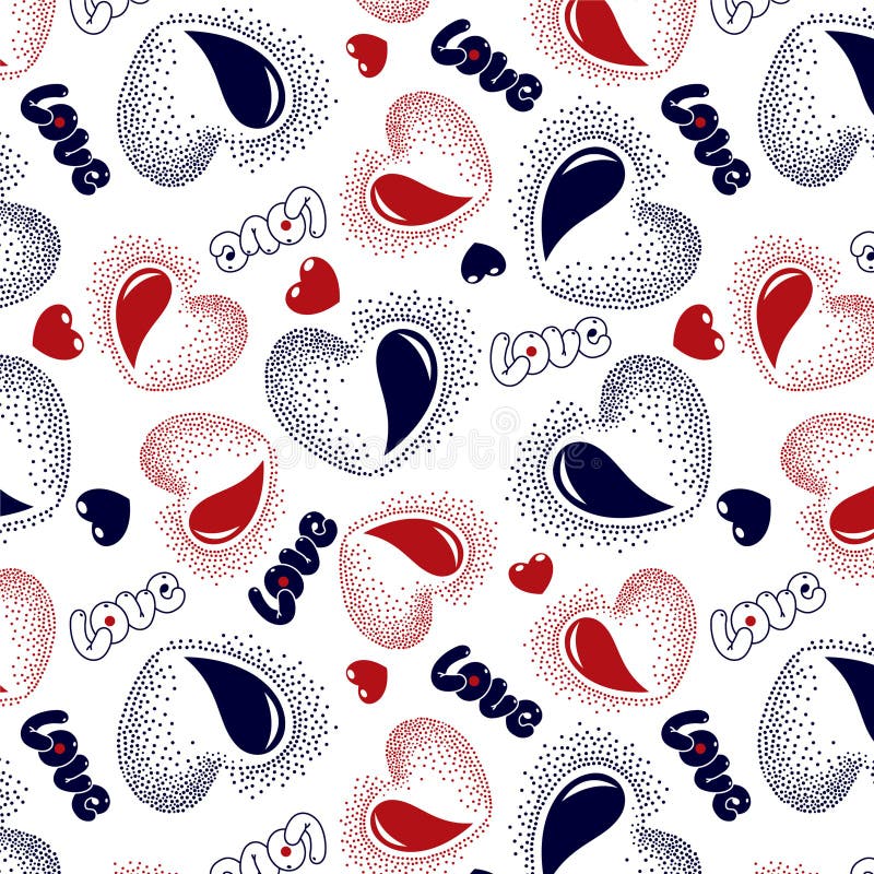Polka Dot Sprayed Sweet Hearts Love Pattern Stock Vector - Illustration ...