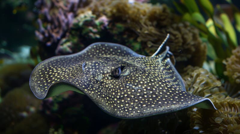 Polka Dot Stingray Showcasing Unique Circular Patterns and Smooth Body ...