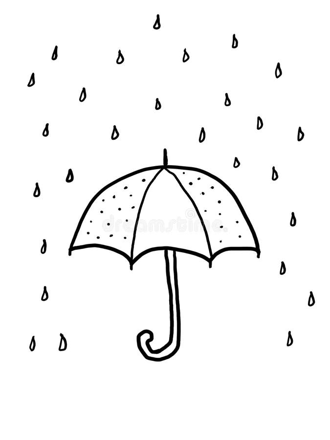 Polka Dot Umbrella Illustration Stock Illustration - Illustration of ...