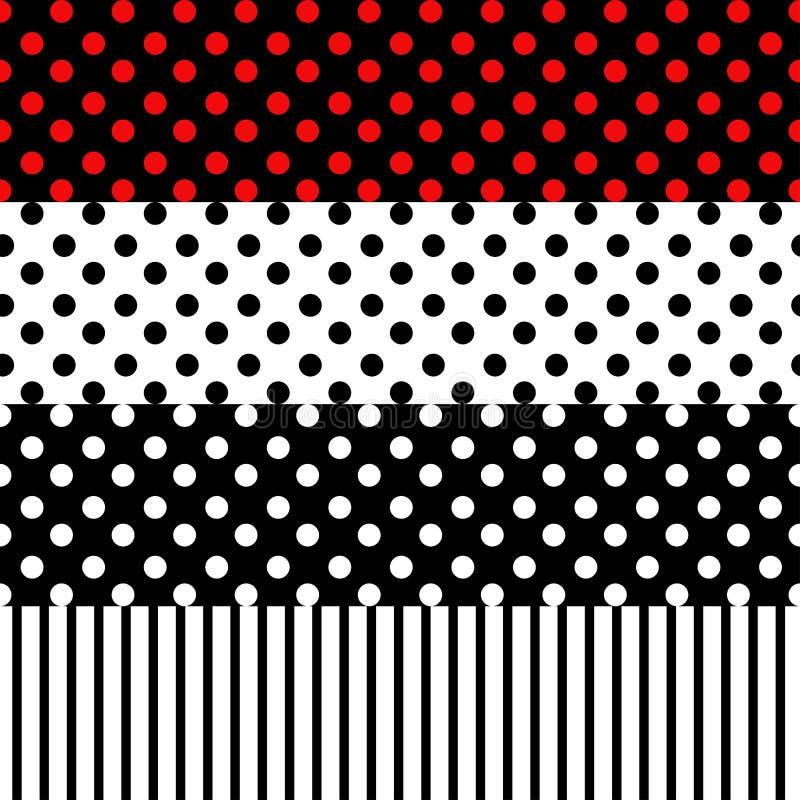 Polka Dots and Lines Seamless Pattern Stock Vector - Illustration of ...