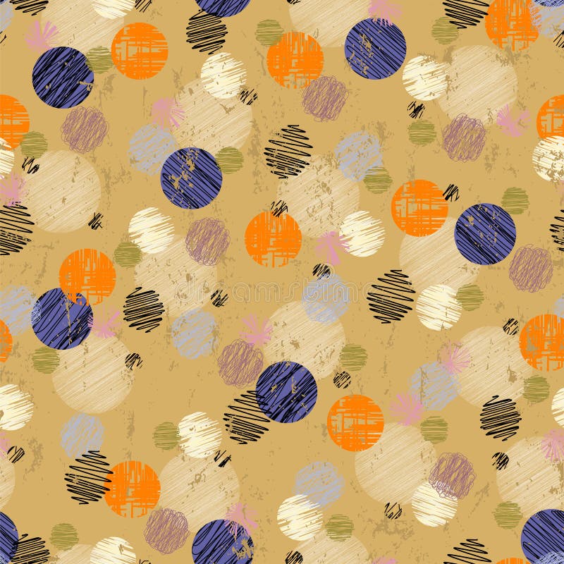 Seamless Pattern with Painted Polka Dot Texture Stock Vector ...