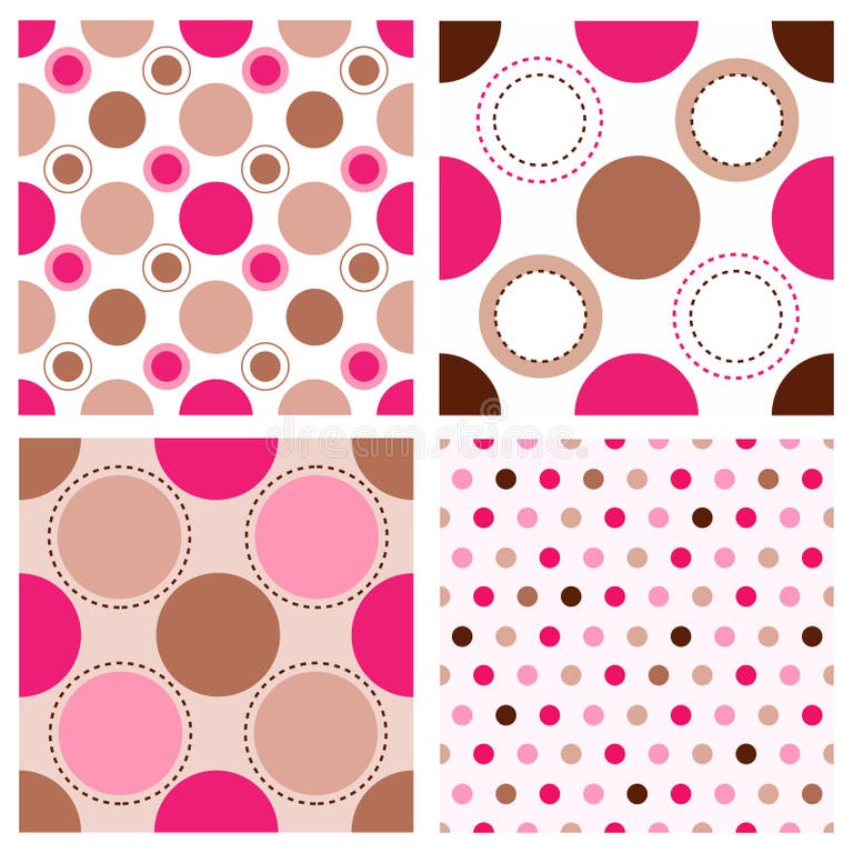 Pretty Polka Dot Seamless Vector Repeating Pattern Stock Illustrations ...