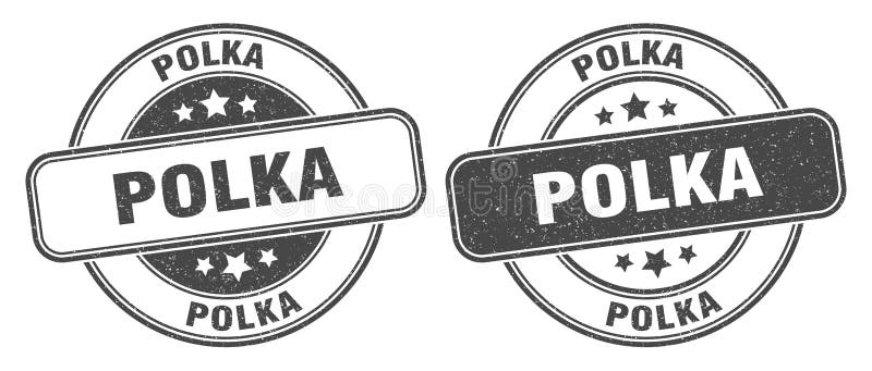 Polka Stamp. Polka Label. Round Grunge Sign Stock Vector - Illustration ...
