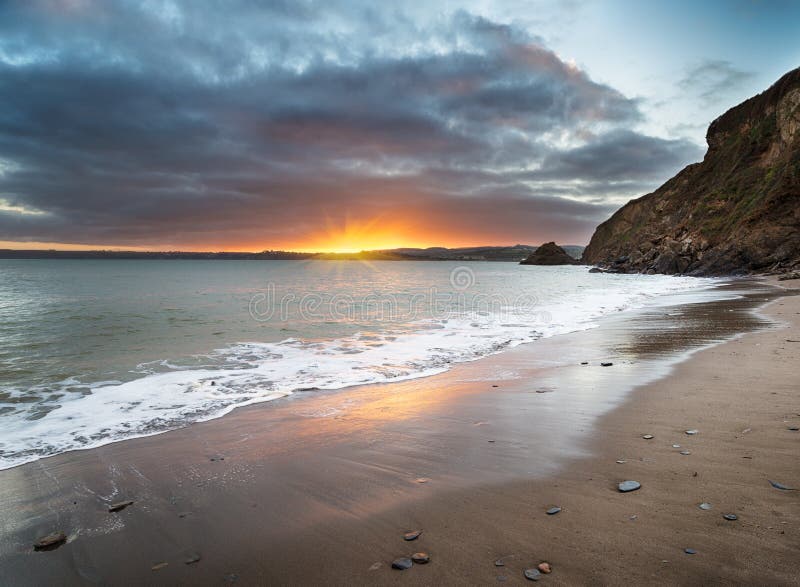 Polkerris Beach stock image. Image of countryside, shore - 39688657