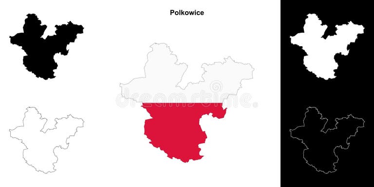 Polkowice outline map stock vector. Illustration of cartography - 356922554