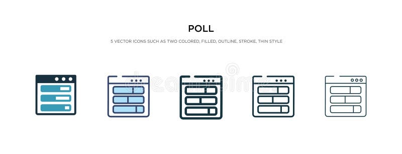 Poll Icon in Different Style Vector Illustration. Two Colored and Black ...