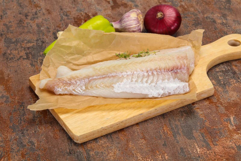 Pollack Fillet Raw Ready for Cooking Stock Photo - Image of isolated ...