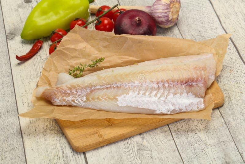 Pollack Fillet Raw Ready for Cooking Stock Photo - Image of dinner ...