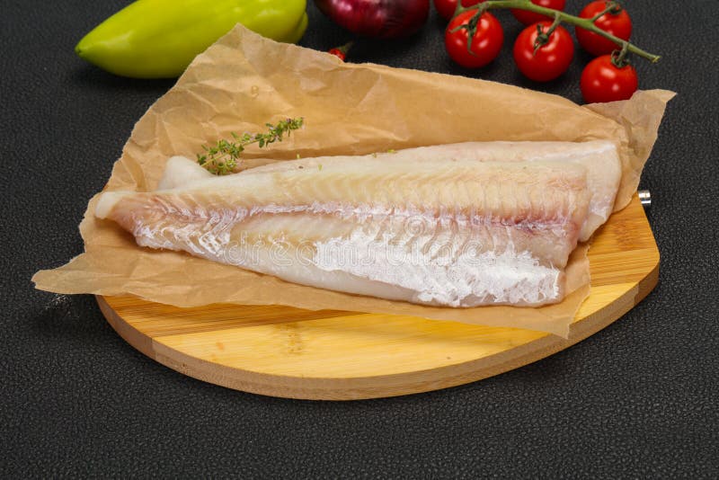 Pollack Fillet Raw Ready for Cooking Stock Image - Image of frozen ...