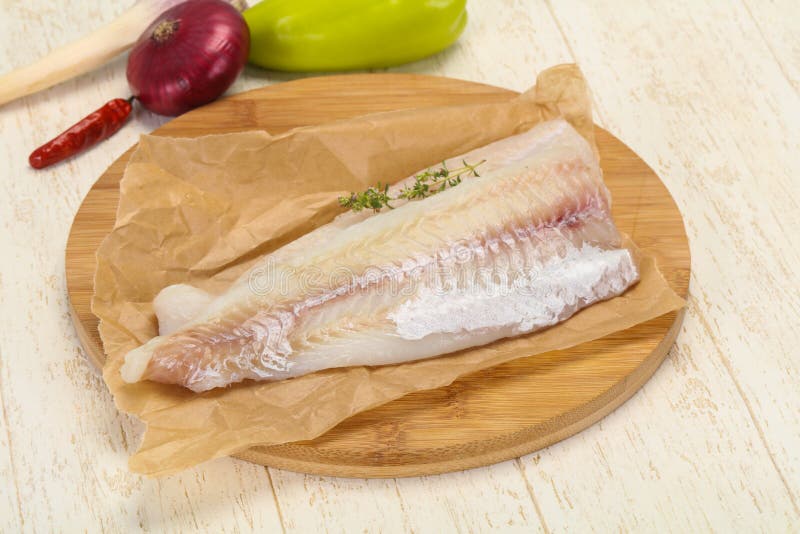 Pollack Fillet Raw Ready for Cooking Stock Photo - Image of pollack ...
