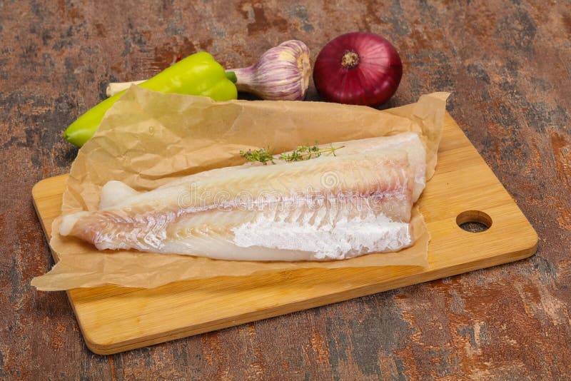Pollack Fillet Raw Ready for Cooking Stock Photo - Image of fresh ...