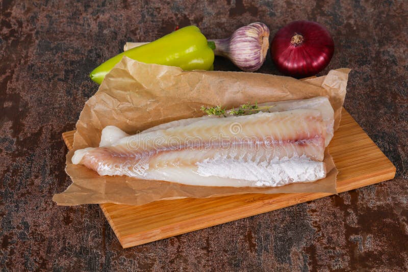 Pollack Fillet Raw Ready for Cooking Stock Image - Image of food, loin ...