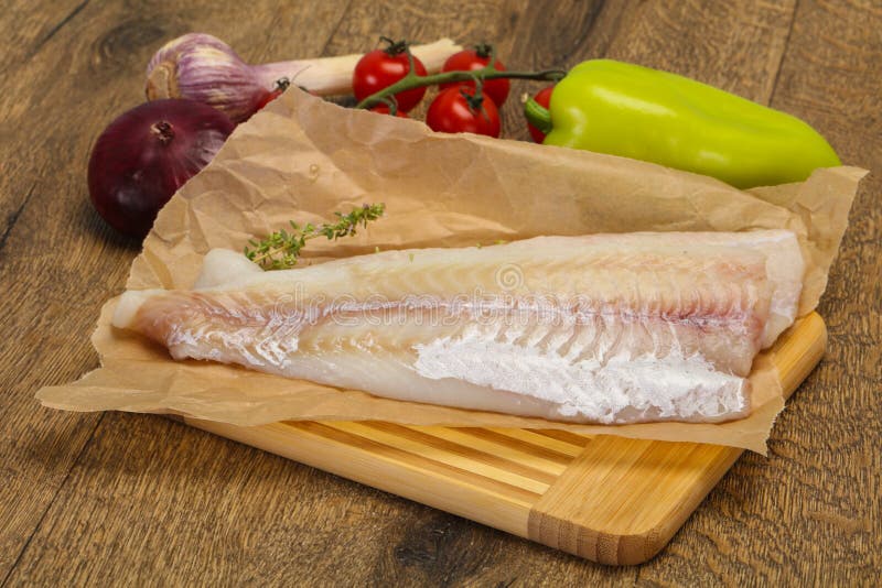 Pollack Fillet Raw Ready for Cooking Stock Image - Image of uncooked ...