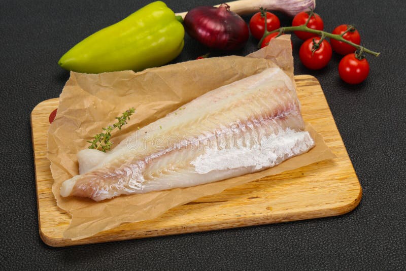 Pollack Fillet Raw Ready for Cooking Stock Photo - Image of pollock ...